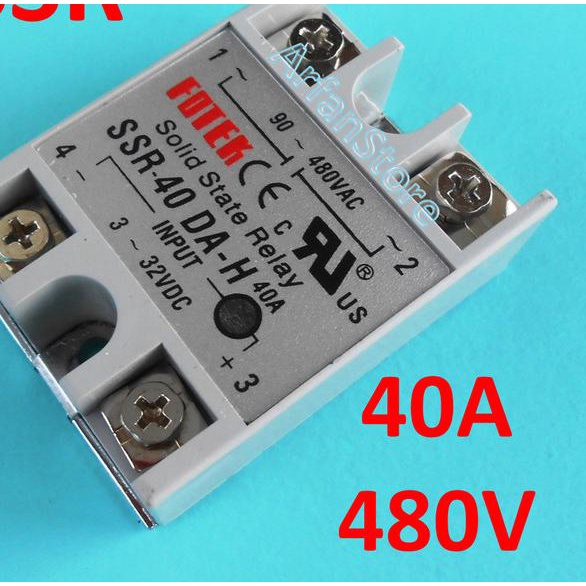 Jual Solid State Relay 40A SSR AC 90-480V Input DC 3-32V SSR40DAH 40 ...