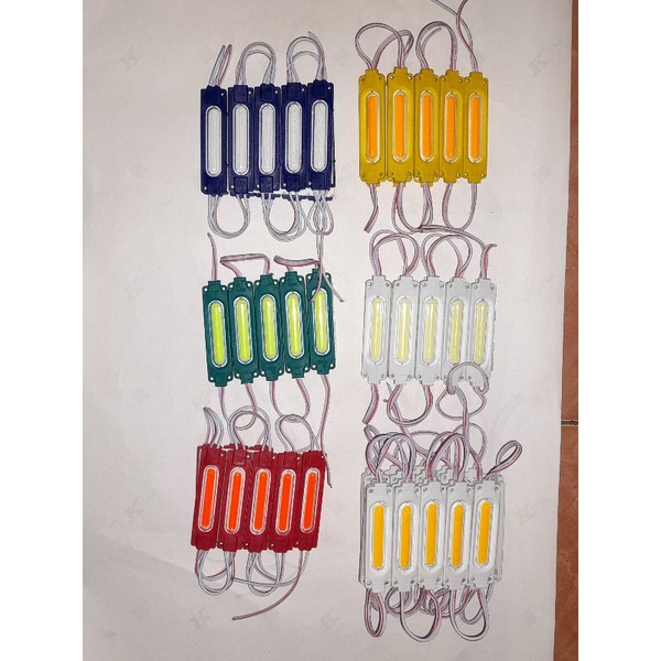 Jual Lampu LED Strip Modul COB 6 mata 2.5WATT 12Volt 6820 Waterproof | Shopee Indonesia
