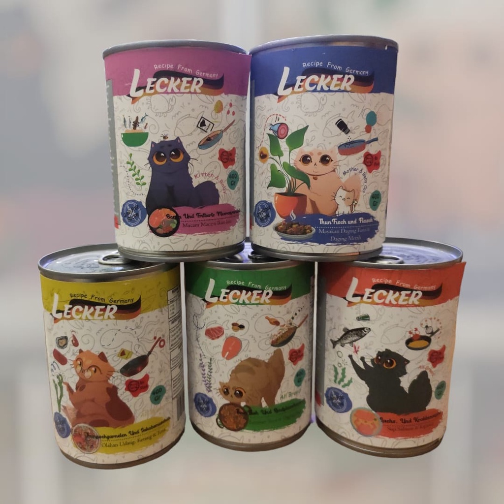 Jual LECKER KALENG WETFOOD 400GR / MAKANAN KUCING / LECKER WETFOOD FOR ...