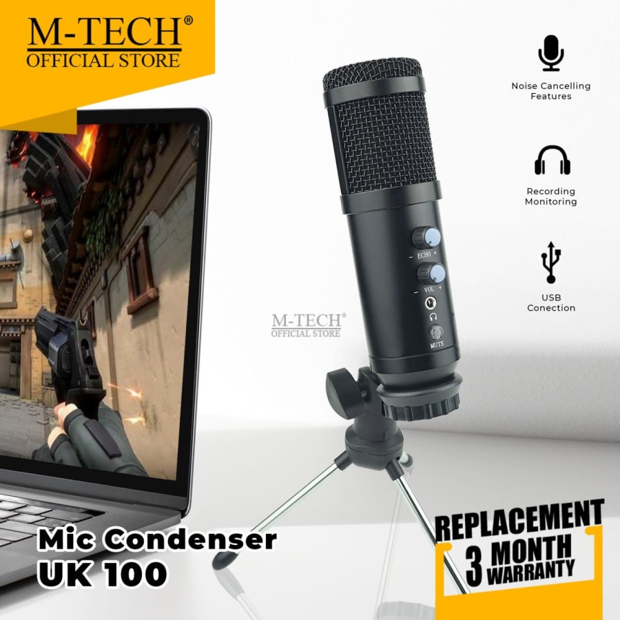 Jual M-Tech Original MIC Microphone Condenser UK100 with Noise ...