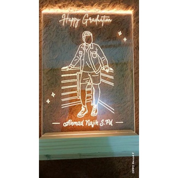 Jual Lampu Akrilik Custom A5 Acrylic Lettering Led Kado Wisuda | Shopee ...
