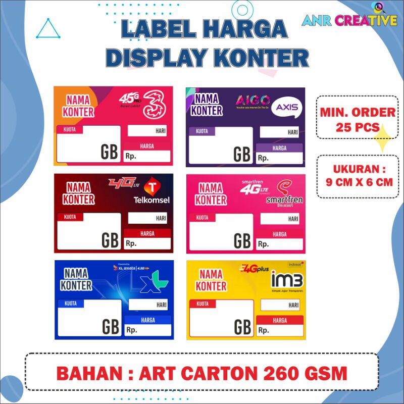 Jual Label Harga Voucher Konter/ Display Etalase Konter / Model Lanskap ...