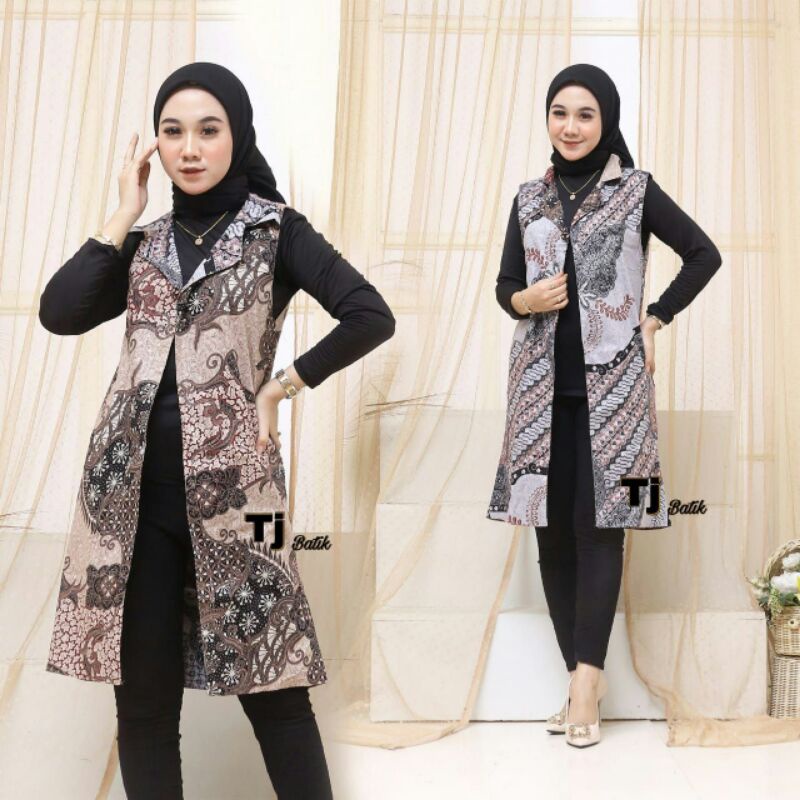 Jual OUTER BATIK WANITA BOLAK BALIK DUA MOTIF BLEZER 2 IN ONE | Shopee ...