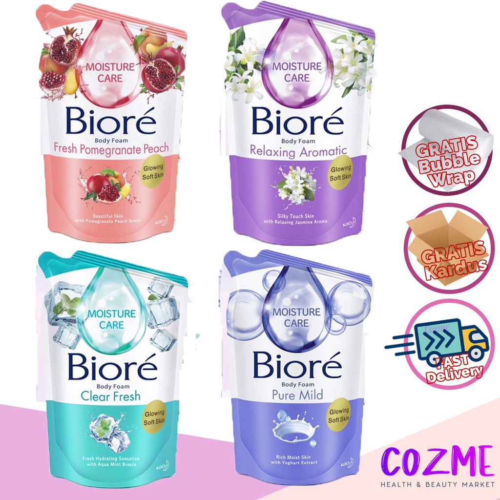 Jual BIORE Moisture Care Body Foam 250mL Pouch | Shopee Indonesia