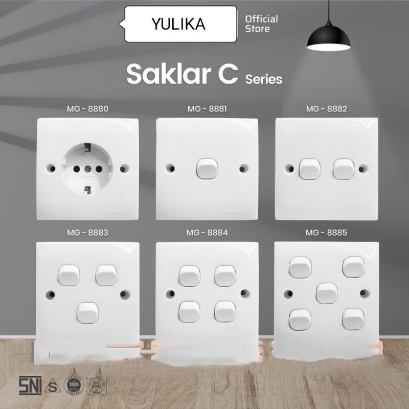 Jual saklar stop kontak ac 3 kaki sc saklar model clipsal produk SNI ...