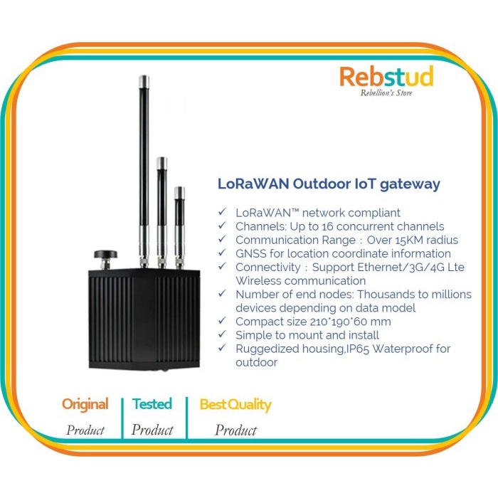 Jual LoRaWAN Outdoor IoT Gateway Multi Channels SX1301 915Mhz 4G LTE ...