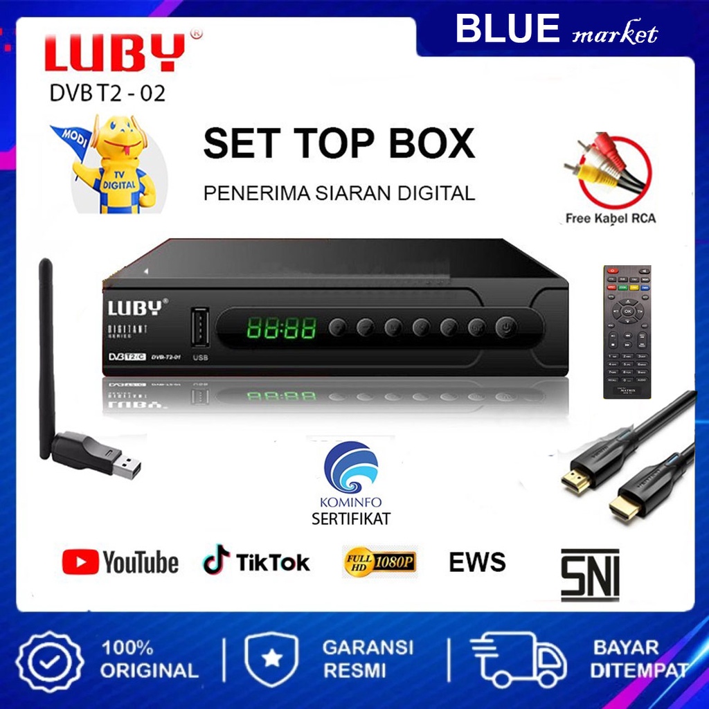 Jual Set Top Box Tv Digital Luby DVB T2-02 / Receiver Siaran Digital/STB Tv Tabung SNI Bisa ...