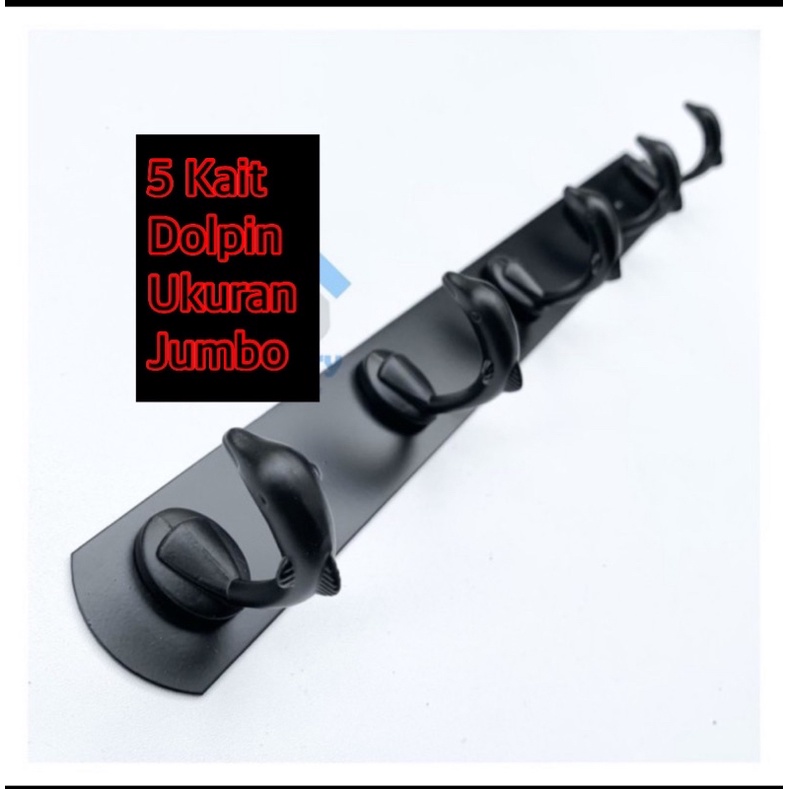 Jual Kapstok 5 kait uk jumbo hitam black KAPSTOK KAMAR MANDI DILOIN HITAM BLACK JUMBO gantungan ...