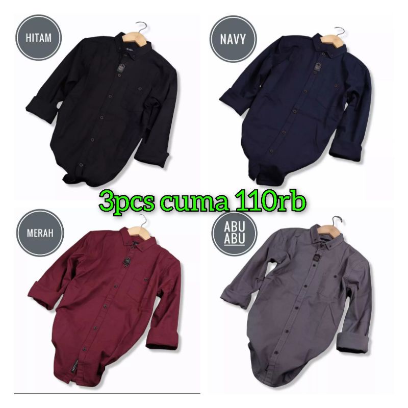 Jual Kemeja Pria lengan panjang kemeja polos pria kemeja hitam kemeja ...