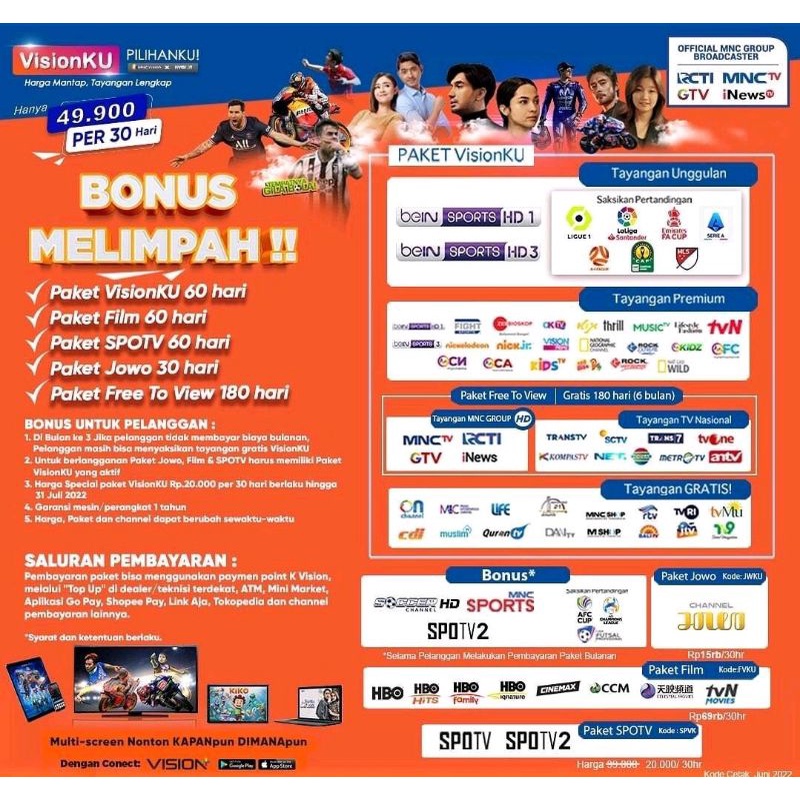 Jual Paket Visionku K-Vision Bromo C2000 Satelit Measat Ku Band Kvision ...