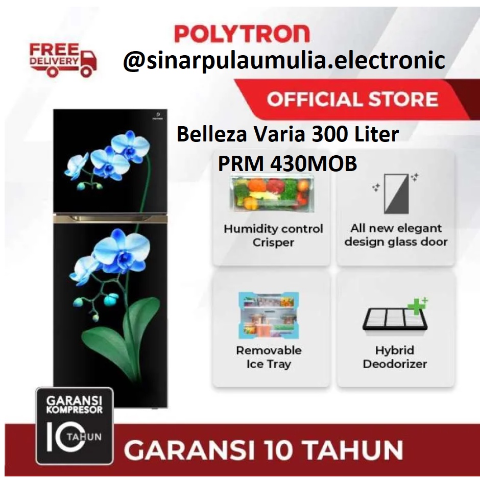 Jual Polytron Kulkas 2 Pintu 300 Liter Belleza Varia - PRM 430 MOB ...