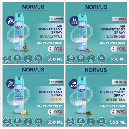 Jual Norvus Air Disinfectant Spray Aerosol 550ml / Spray Disinfectant ...