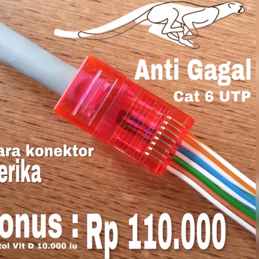 Jual Konektor RJ 45 CAT 6 Kecepatan 1 Gbps Telebit Connector RJ45 EASY ...