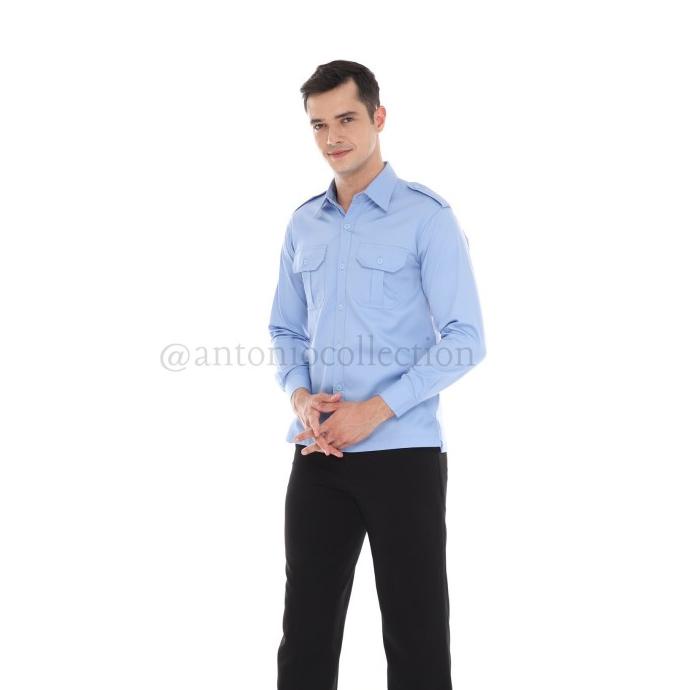 Jual Baju Pdl Biru Muda Kemeja Pdh Baju Pns Baju Lapangan Biru Langit Seragam Pria