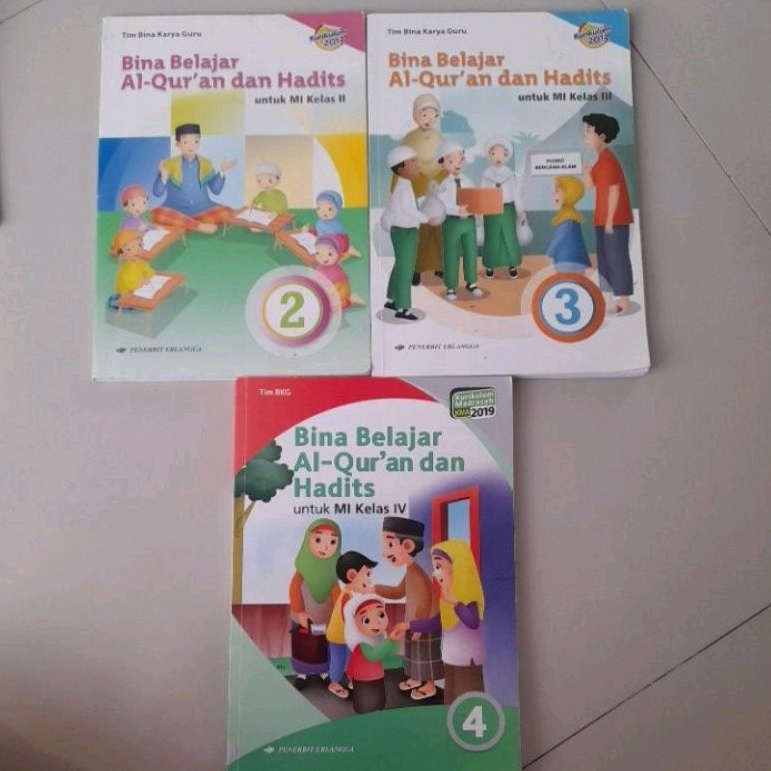 Jual Buku Bina Belajar Al-Quran dan Hadits SD / MI Kelas 2 3 4 ORI ERLANGGA | Shopee Indonesia