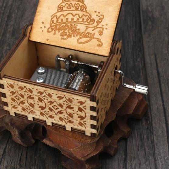 Jual Kotak Musik Kayu Antik Wooden Music Box Happy Birthday Kotak Music ...