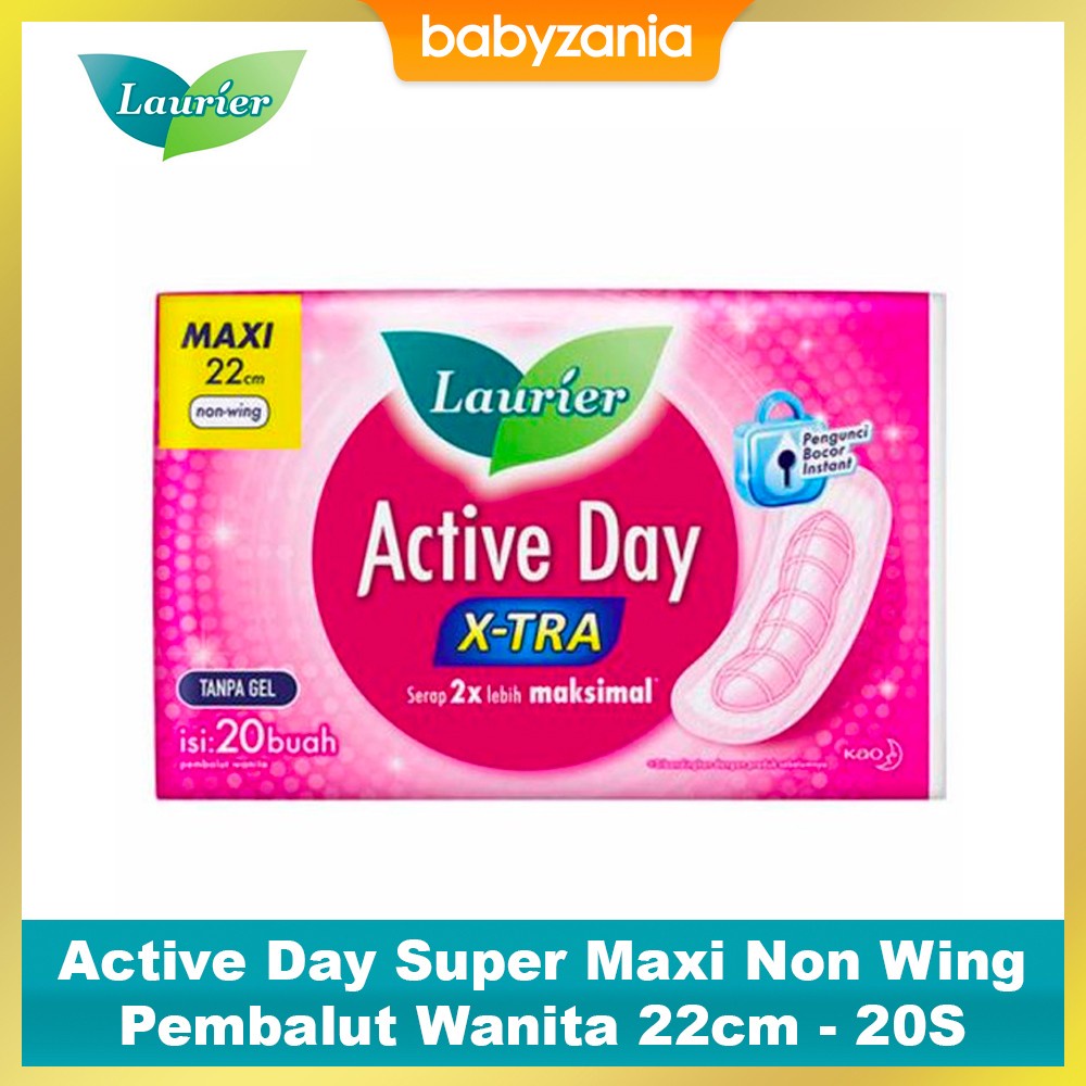 Jual Laurier Active Day Super Maxi Non Wing Pembalut Wanita 22cm - 20S ...