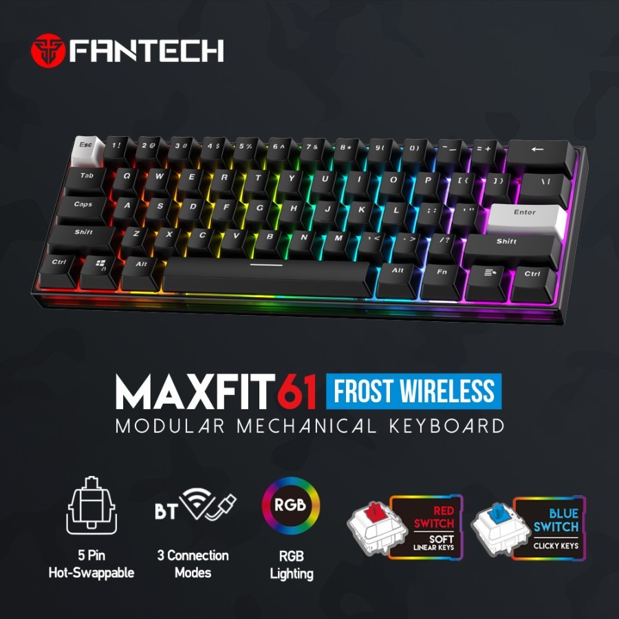 Jual Fantech Maxfit61 MK857 60% RGB Mechanical Keyboard Gaming ...