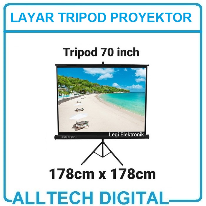 Jual Pixel Layar Tripod Proyektor 70 Inch Projector Screen | Shopee ...