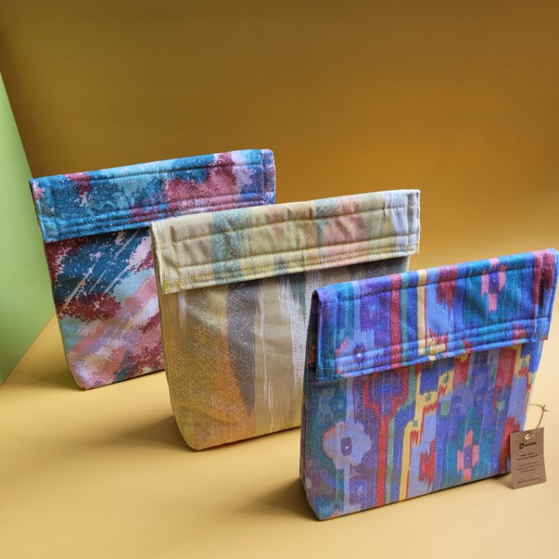 Jual snack bag kain reusable waterproof snack pouch kantong makanan ...