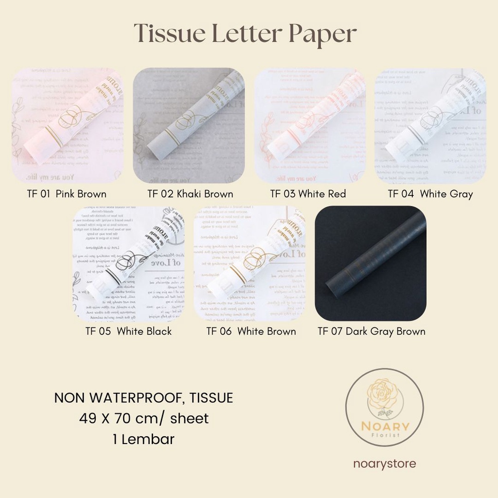 Jual Tissue Letter Paper / Cotton Roll / Kain Roll / Tissue Paper ...