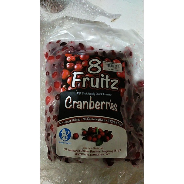 Jual 8 Fruitz Frozen Cranberries 500 gr | buah beku | frozen fruit ...