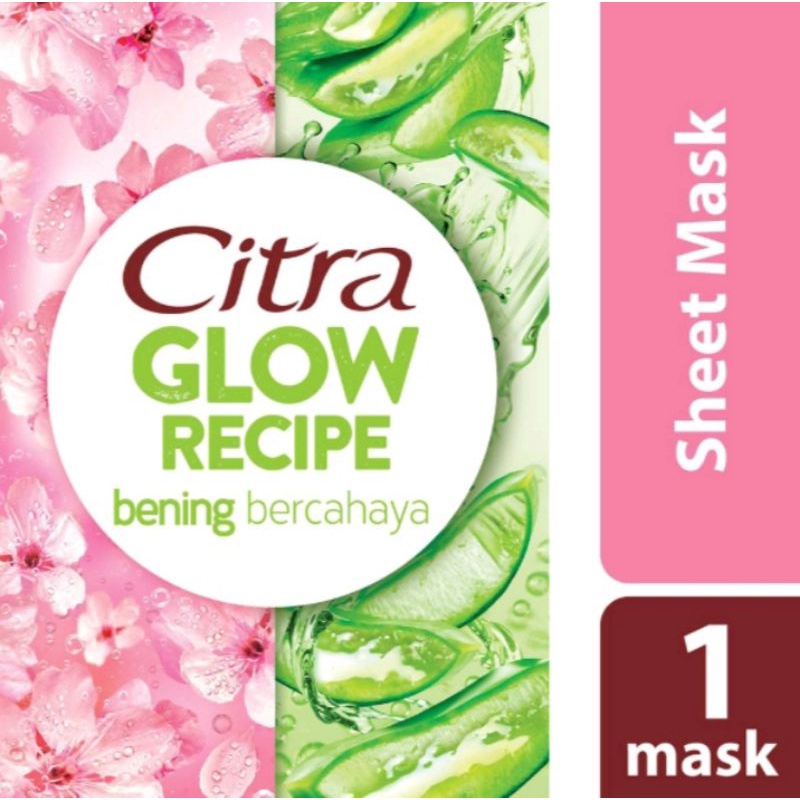 Jual Citra Glow Recipe Sheet Mask / Masker Wajah Sakura + Aloe Vera 25 ...