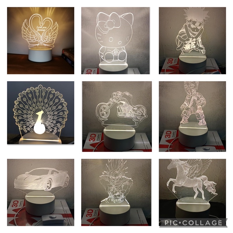Jual Lampu hias 3D /lampu tidur LED acrylic//motif lucu imut | Shopee ...