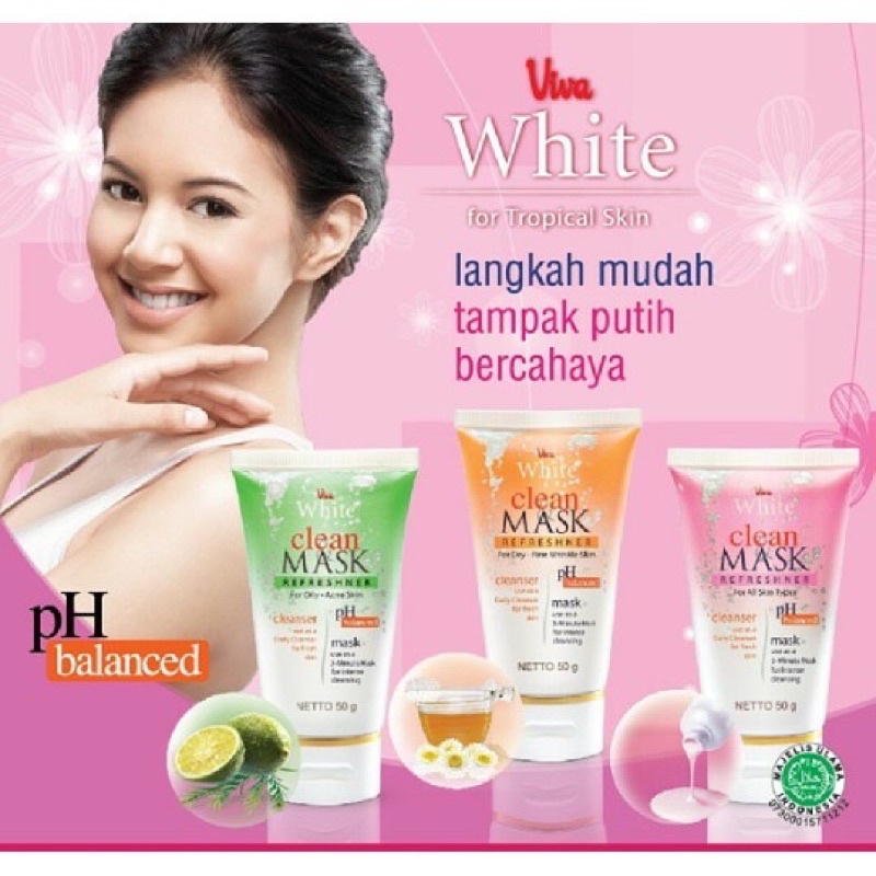 Jual Viva White Clean Mask Refreshner 50gr | Shopee Indonesia