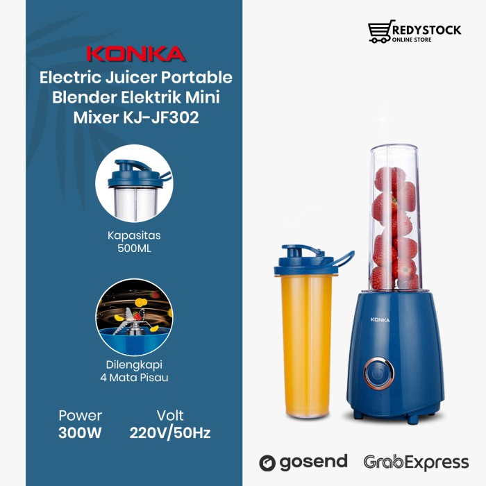 Jual KONKA ELECTRIC JUICER PORTABLE BLENDER ELEKTRIK MINI MIXER KJ-JF302 ORIGINAL | Shopee Indonesia