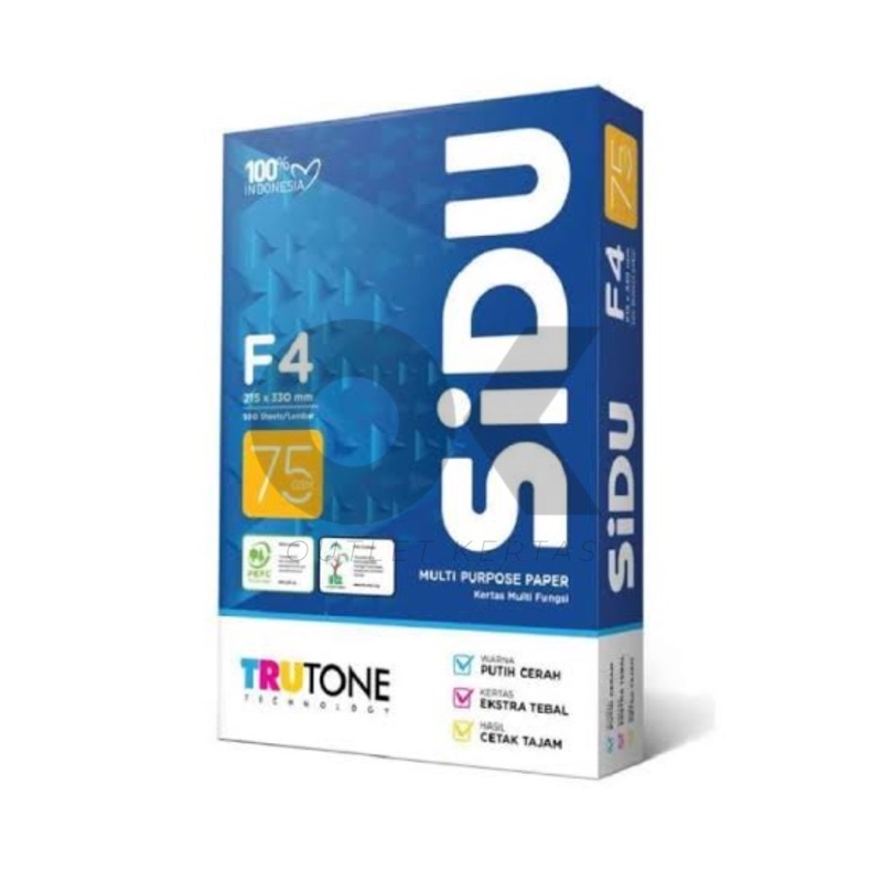Jual Kertas HVS F4 (FOLIO) SIDU 75gr (harga per 1 rim) | Shopee Indonesia