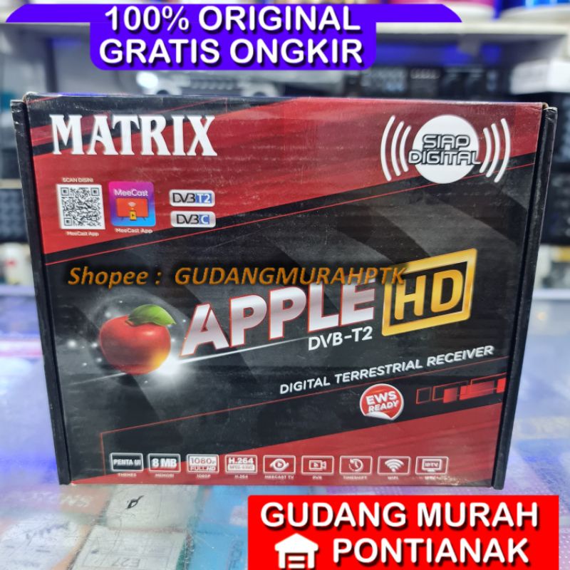 Jual STB matrix apple Dvb-t2 digital / Set top box digital matrix apple dvb t2 | Shopee Indonesia
