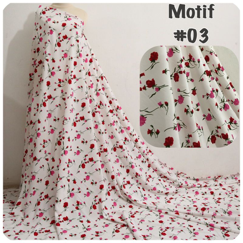 Jual Kain meteran bahan //kain motif bunga // kain motif kembang ...