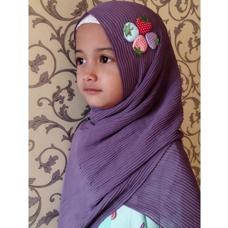 Jual HIJAB jilbab pashmina Pastan Anak Plisket Strawberry | Shopee ...
