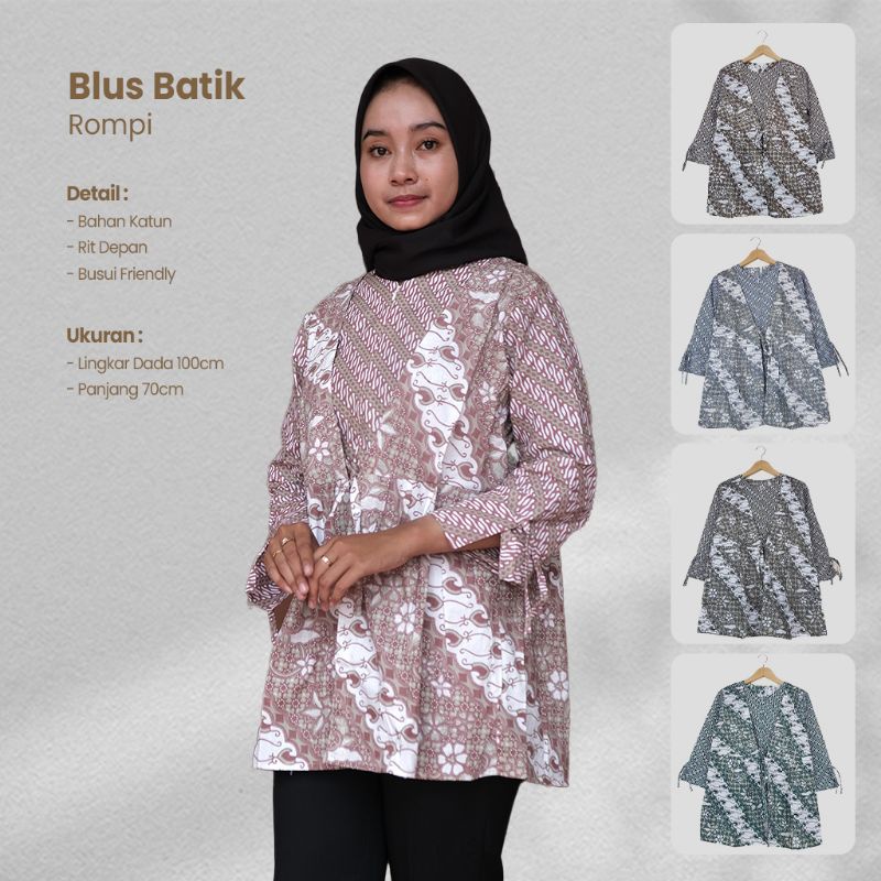 Jual Blus Batik Rompi Soft - Wahyu Kembar | Shopee Indonesia