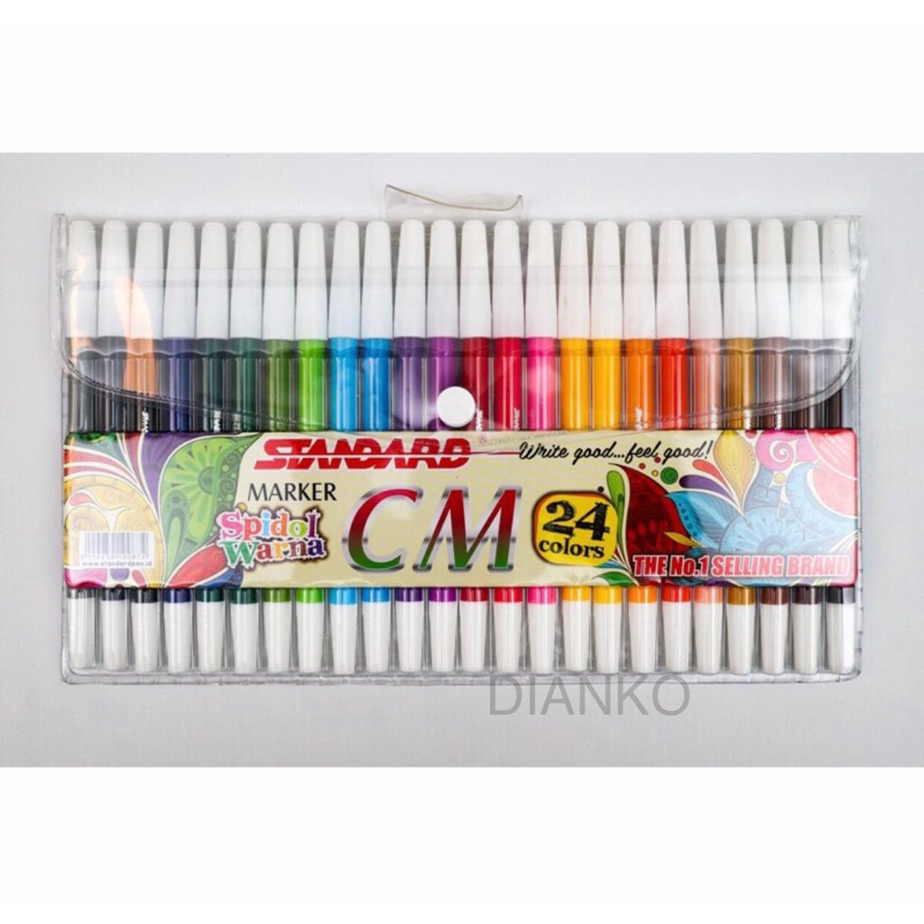 Jual Spidol 24 Warna Standard CM24 Spidol warna warna pastel 24 Warna ...