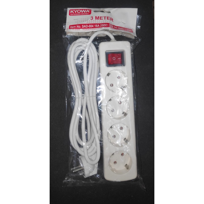 Jual Stop Kontak 4 Lubang + 3 Meter Merk Kyowa | Shopee Indonesia