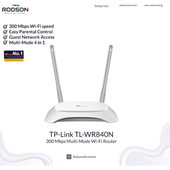 Jual TP-LINK TPLINK TL-WR840N Wireless N Router Repeater Access Point ...