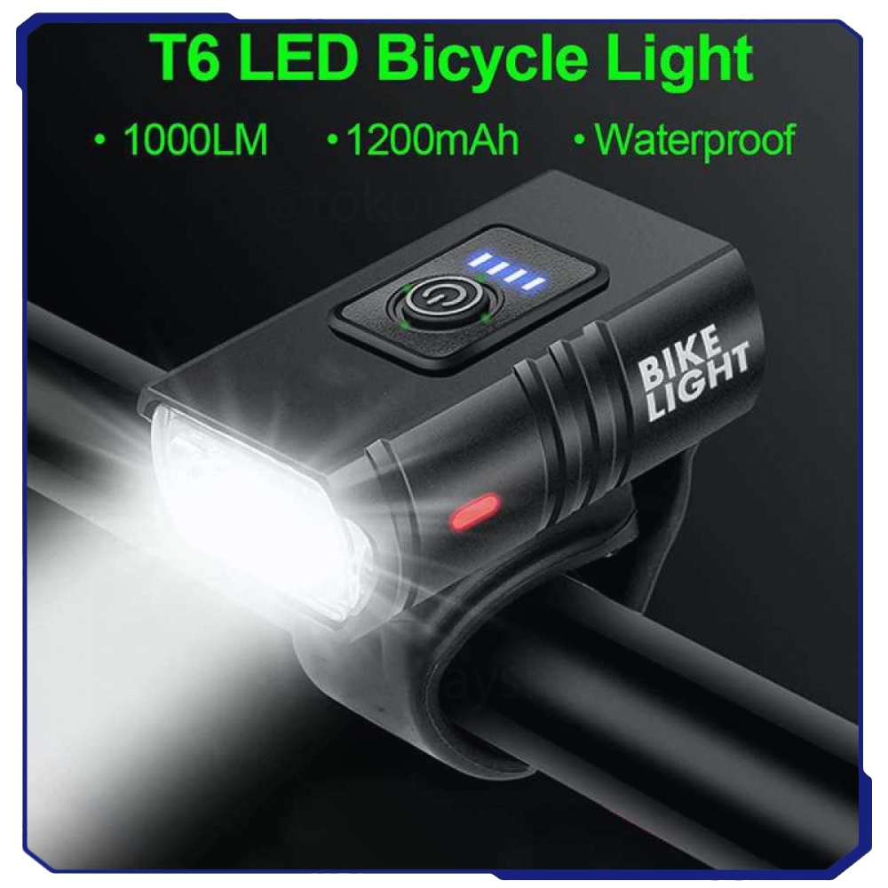 Jual Lampu Sepeda LED T6 Bike Light USB Charge 6 Mode 1000lm - BK60 ...