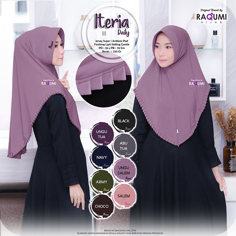 Jual ITERIA DAILY HIJAB INSTAN RAQUMI ORIGINAL | Shopee Indonesia