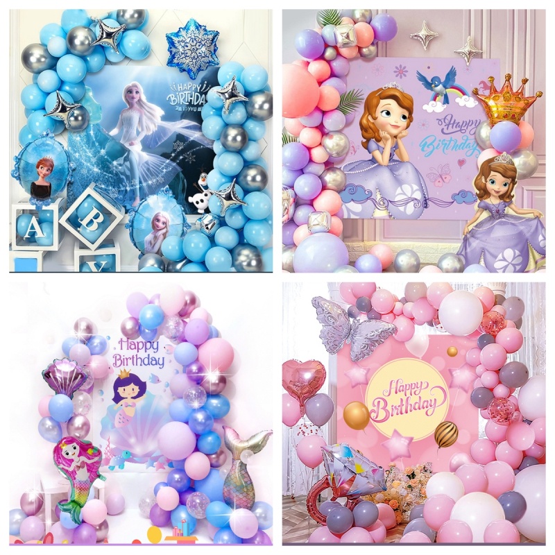 Jual [PRINCESS KESLI] Paket Set Backdrop Balon Latex Dekorasi Pesta ...