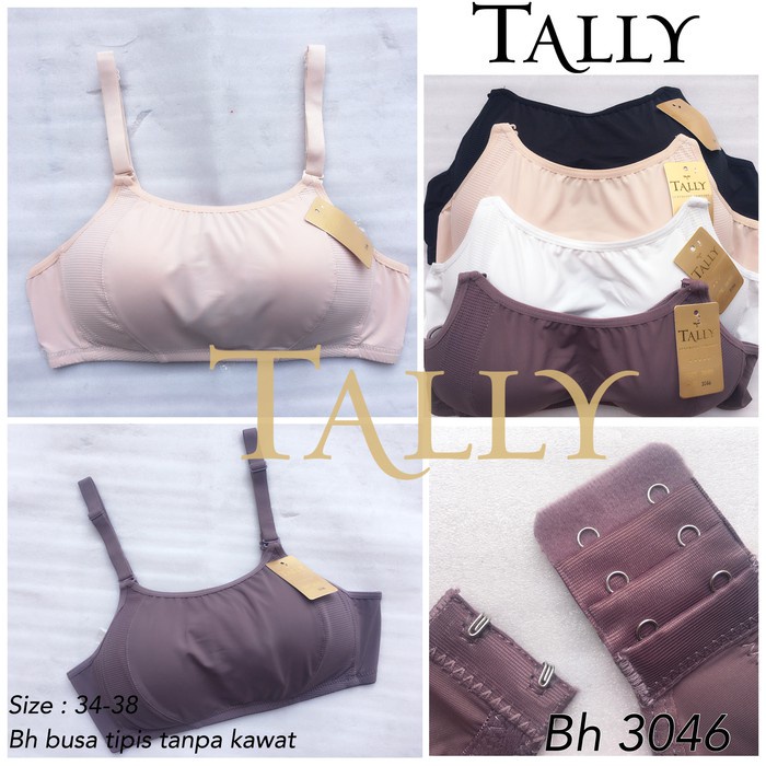 Jual JH Bra Tally 3046 (Busa Tipis, Tanpa Kawat, Kait 2) Termurah ...