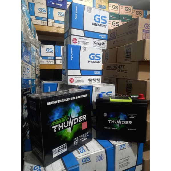 Jual Aki kering mobil honda hrv, crv,accord ns60ls 46b24ls 12v 45ah massiv thunder | Shopee ...