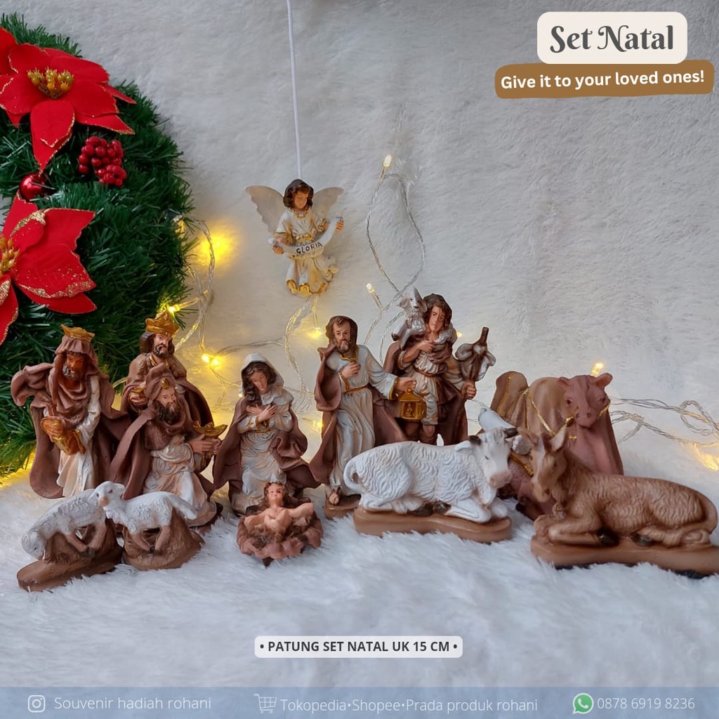Jual Patung Set Natal 13cm/Patung Natal/Nativity Set/Kado Natal/Hadiah ...
