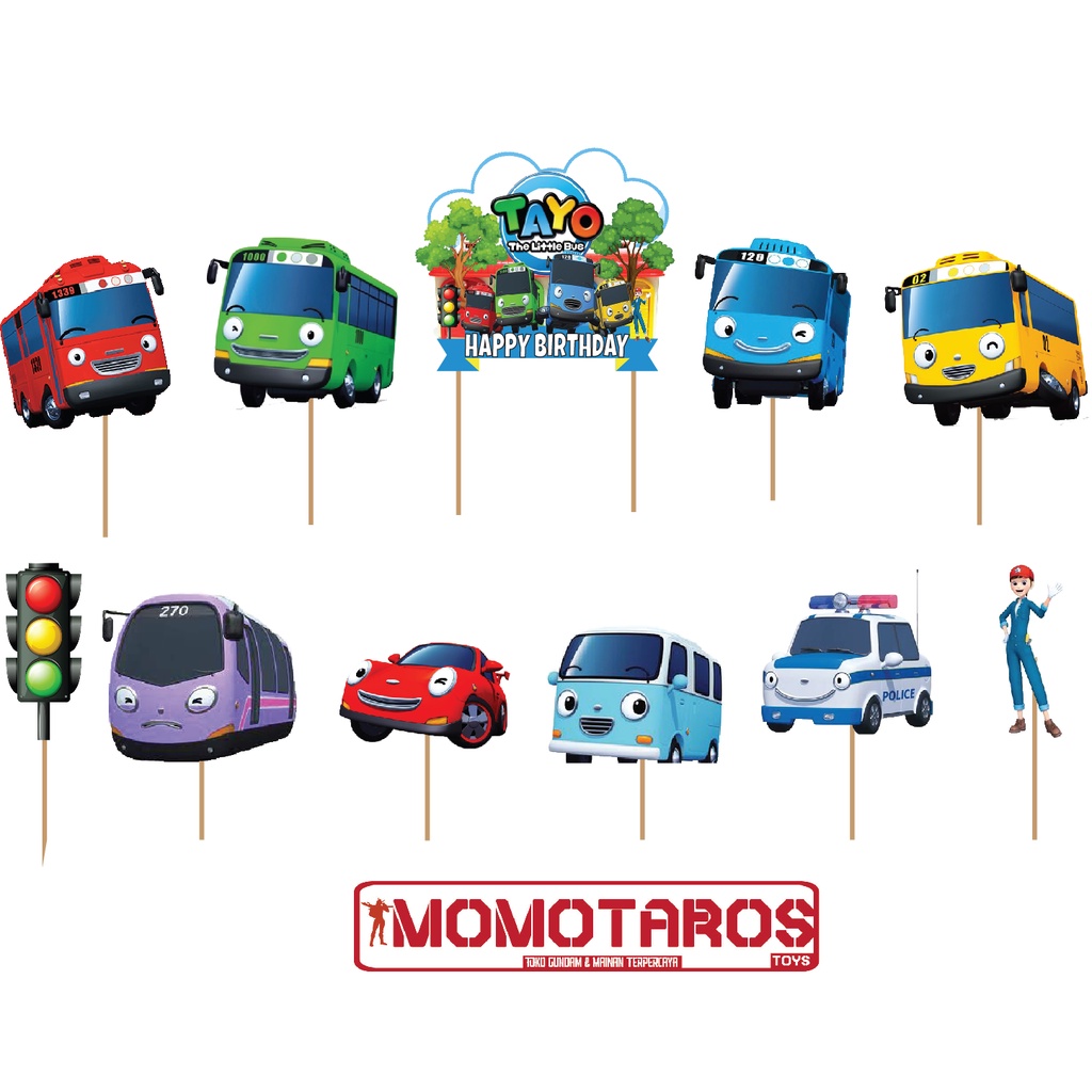 Jual Topper cake Little Bus Tayo and Friends set | Shopee Indonesia