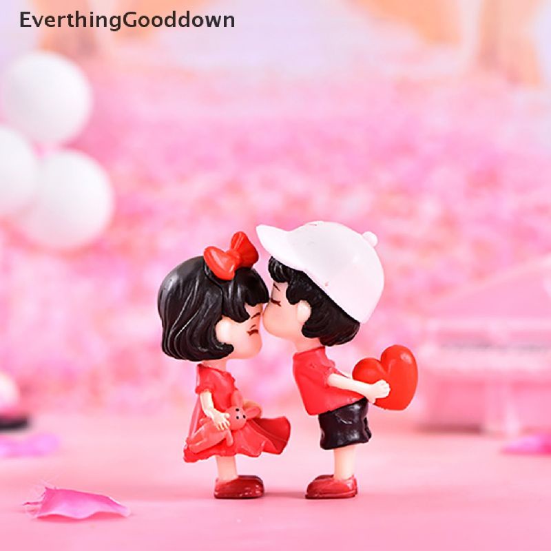 Jual 2pcs miniatur boneka resin pasangan kekasih merah putih dekorasi ...