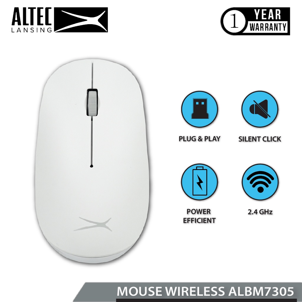 Jual Altec Lansing Mouse Wireles ALBM7305 White | Shopee Indonesia