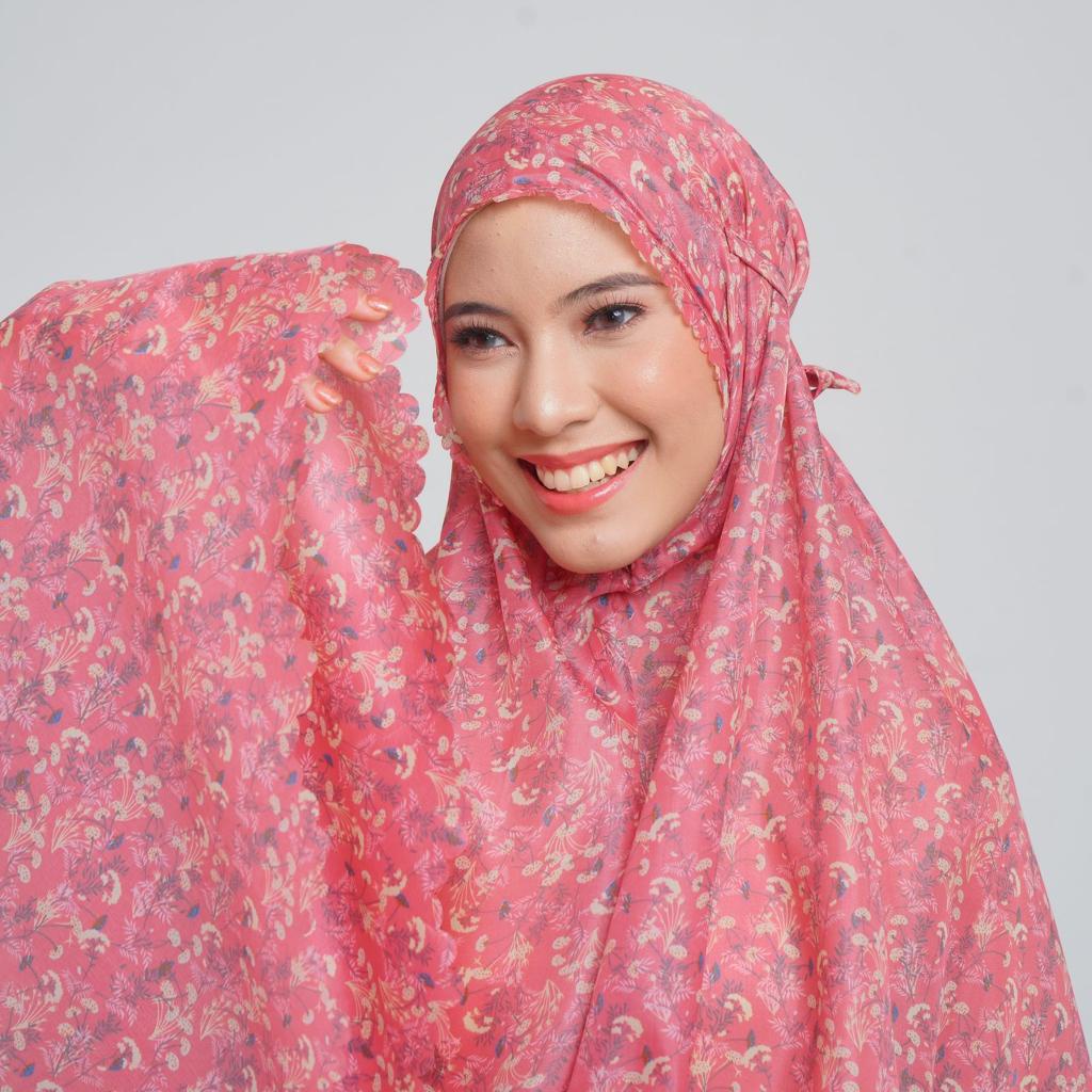 Jual Mukena Travel Motif Premium - Botanical Allura Atas Bawah Dengan ...
