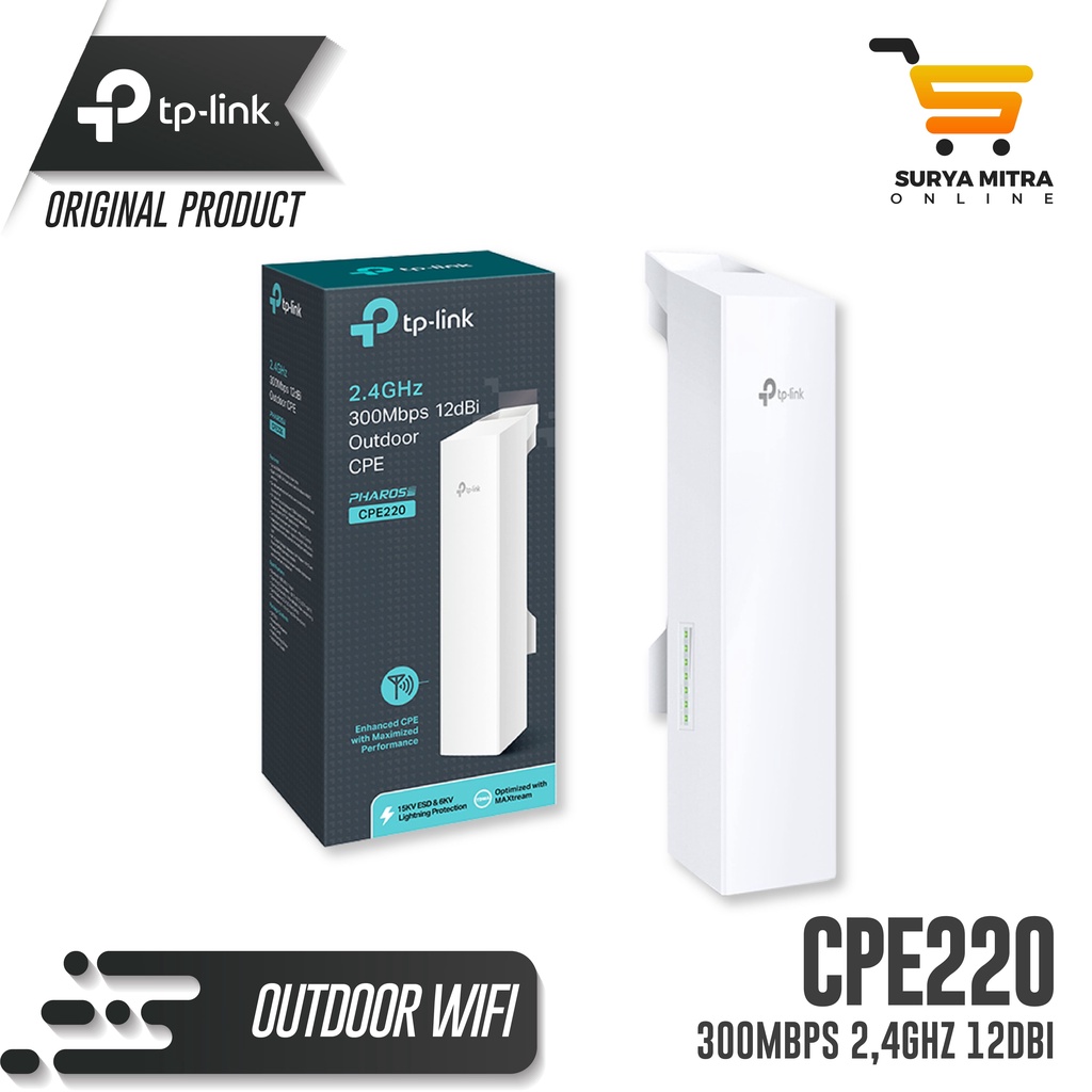 Jual TP-Link CPE220 2.4GHz 300Mbps 12dBi Outdoor CPE | Shopee Indonesia