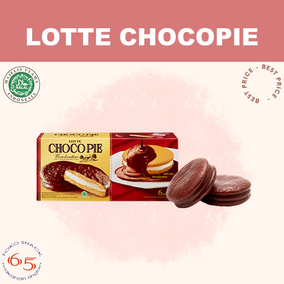 Jual lotte chocopie 26gr. PAK. marshmallow coklat choco pie 28 gr ...